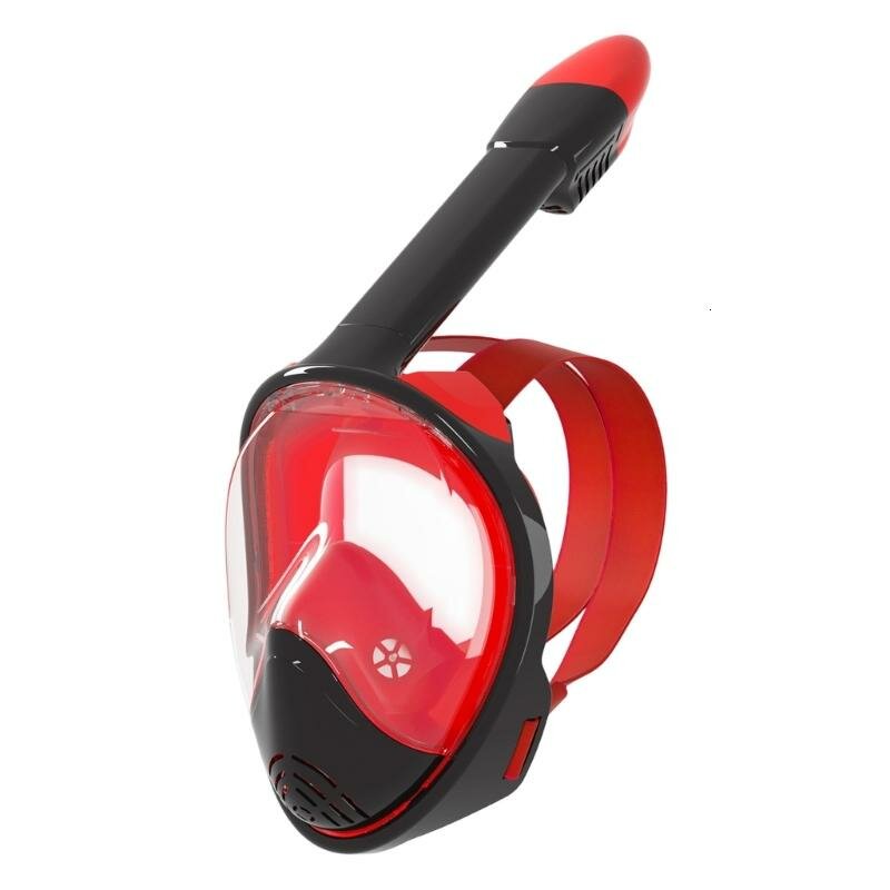 Детская складная маска для плавания, Черный и красный - L/XL