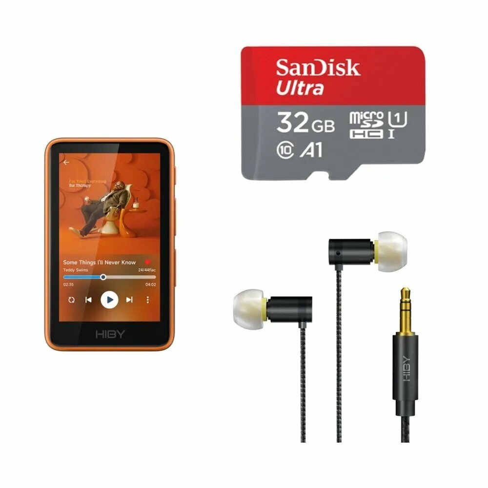 HiBy Music MP3-плеер без диска, оранжевый