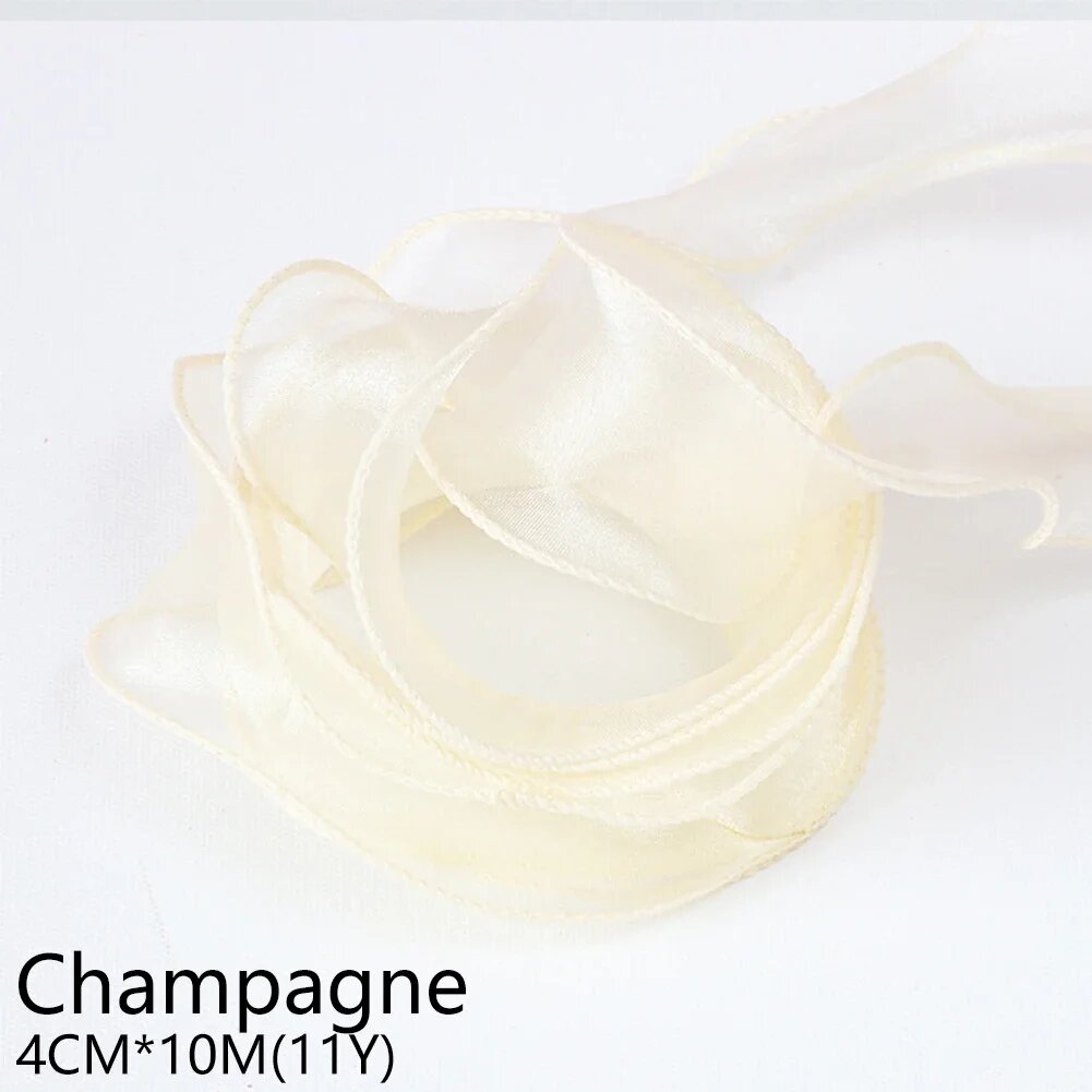 Шелковая лента органза Champagne 4см*10м
