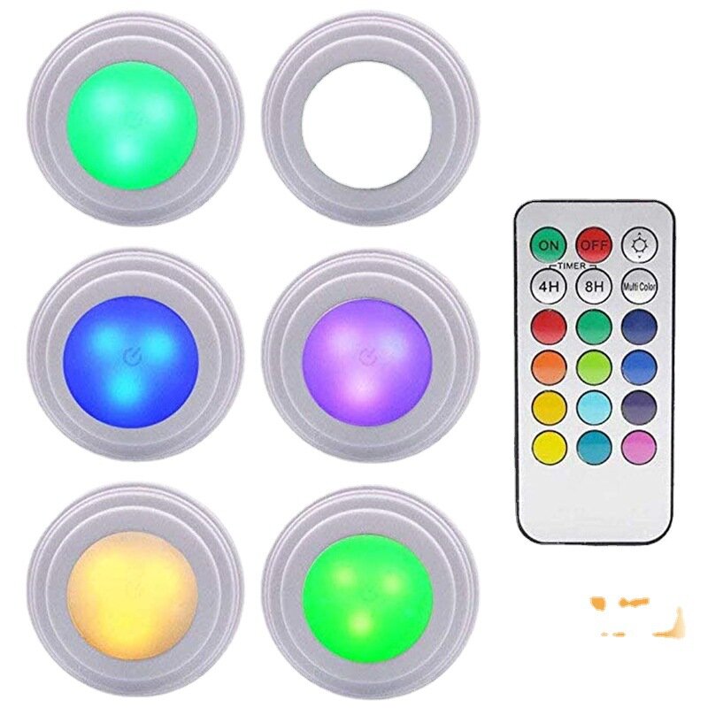 Набор беспроводного RGB ночника с пультом управления для семи ламп, умное сенсорное регулирование яркости