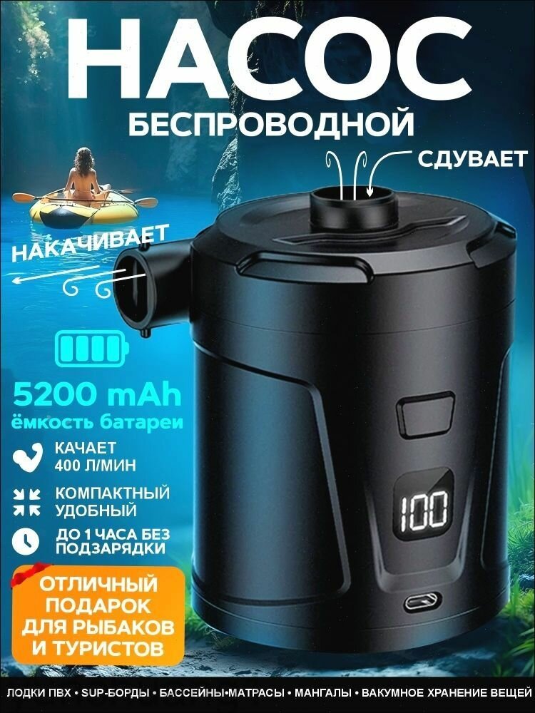 Насос для матраса. Насос для лодки пвх Аккумуляторный, беспроводной.