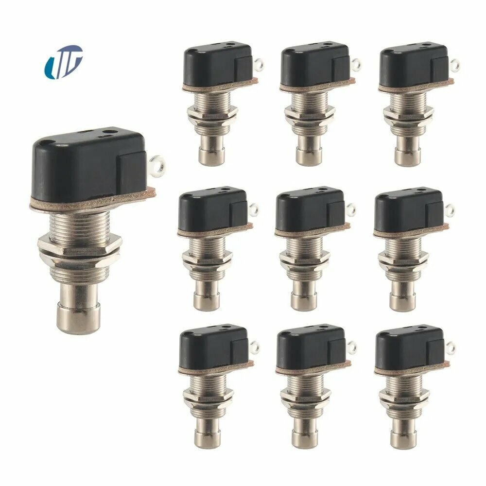 (R F I N) Коробка педалей эффектов совместим с гитары Momentary SPST Button Stomp Foot Switch Кнопочный набор из 10 шт.