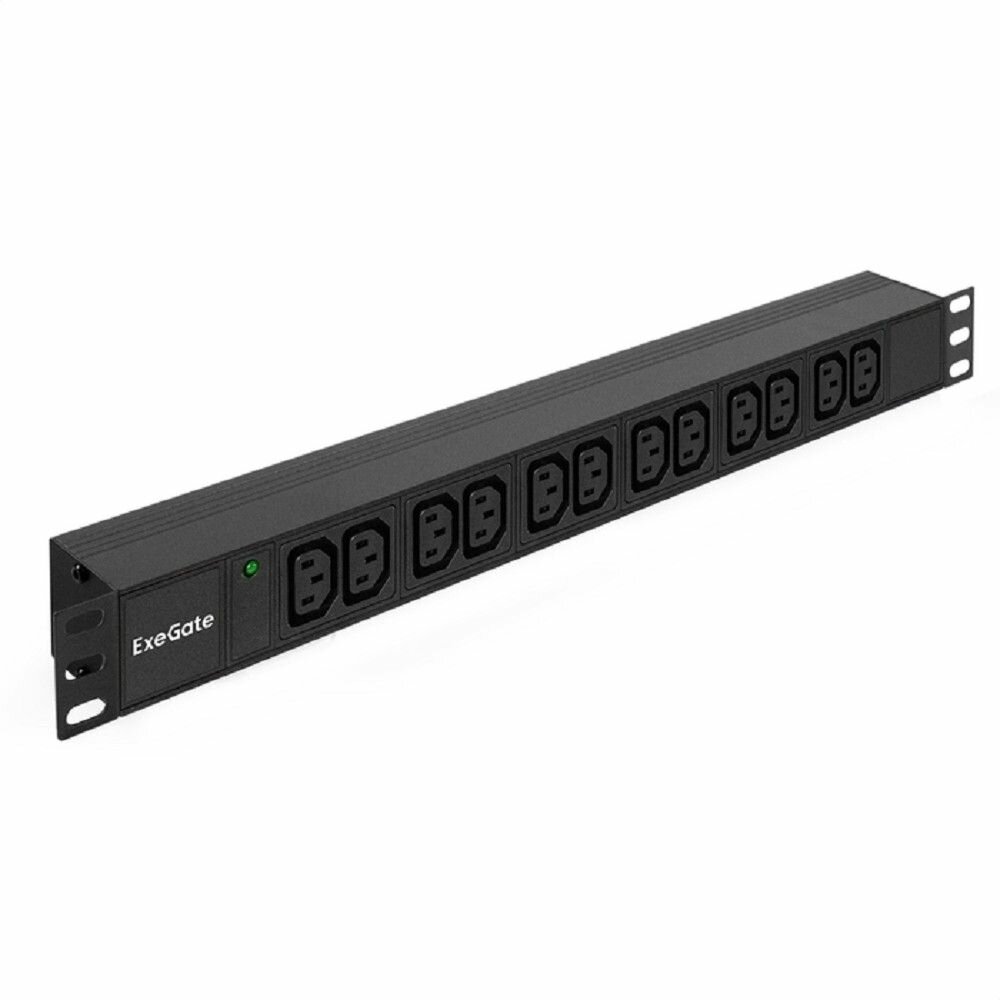 EXEGATE Сетевой фильтр EX280865RUS Блок розеток ServerPro PDU - 19H007 Al - 12C13 - C20, 19",1U, алюм, 12 IEC 320 C13, С20