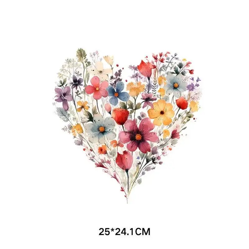 Нашивка цветочная сердце 25*24.1см, Цвет: Th3489-15
