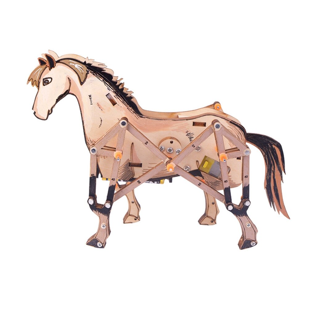 Деревянная Механическая Лошадка Строительные Наборы Игрушка Для Детей, Поощряющая Воображение