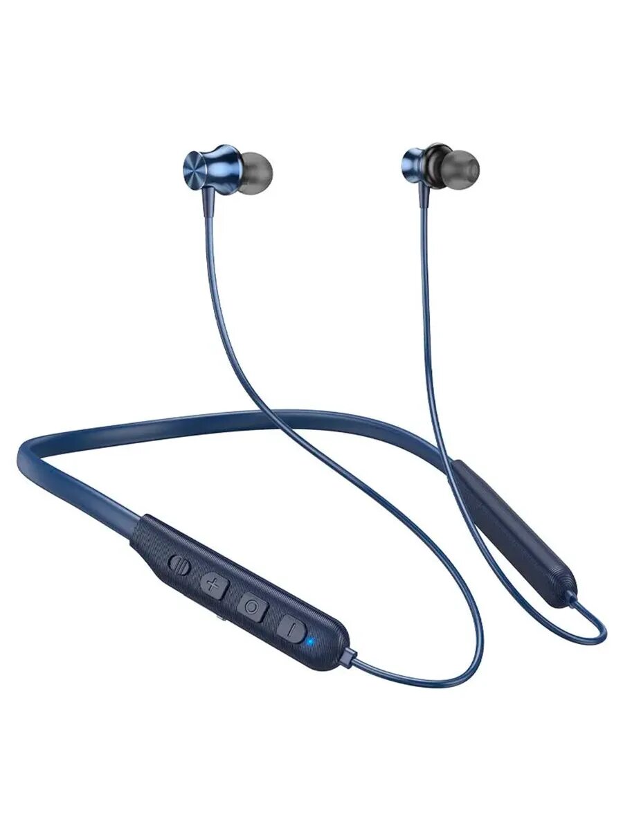 Наушники Bluetooth с микрофоном Hoco ES64, магнитные, цвет синий / беспроводные на шею