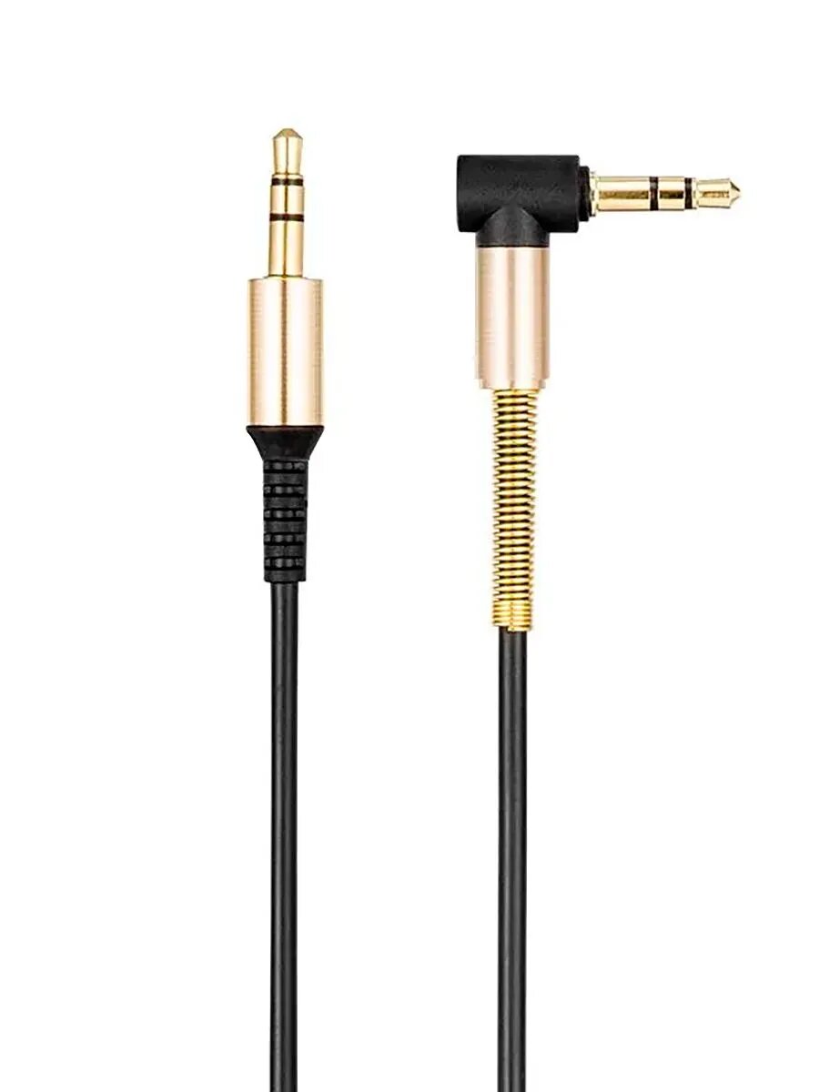 Аудиосоединитель Hoco UPA02 AUX 3.5мм-3.5мм Jack, 1 метр, черный / кабель для наушников / провод аукс в машину