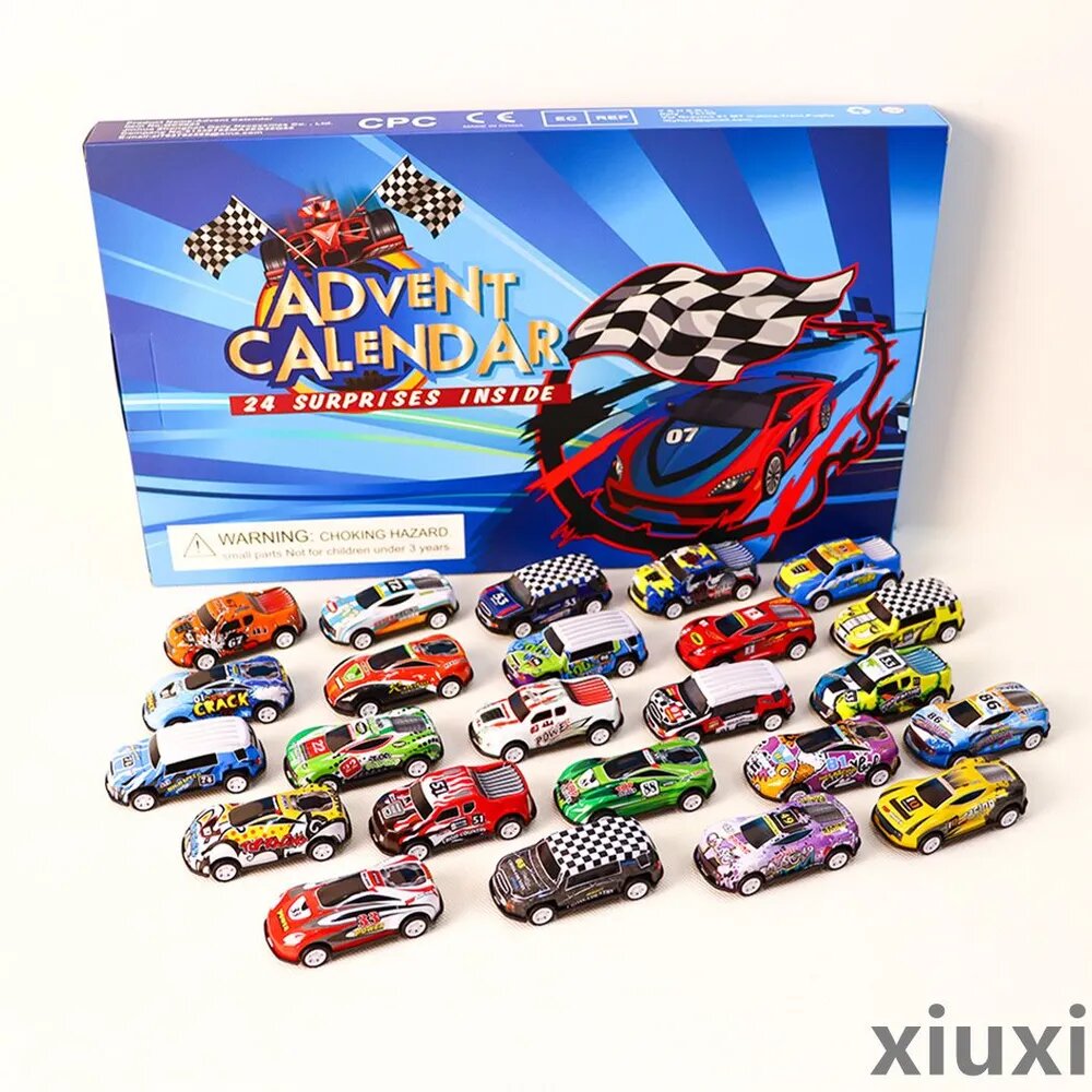 Рождественский календарь Blind Box на 2025 год с машинками, 24 сюрприза