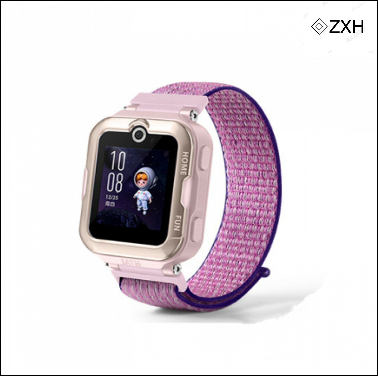 Сменный тканевый ремешок MyPads для HUAWEI WATCH KIDS 4 Pro, износостойкий нейлон, спортивный дизайн, фиолетовый