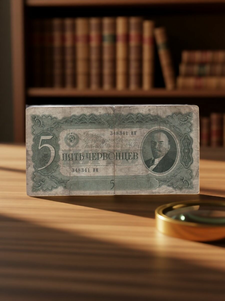 Банкнота - Купюра 5 червонцев 1937 год СССР 348341 ИМ