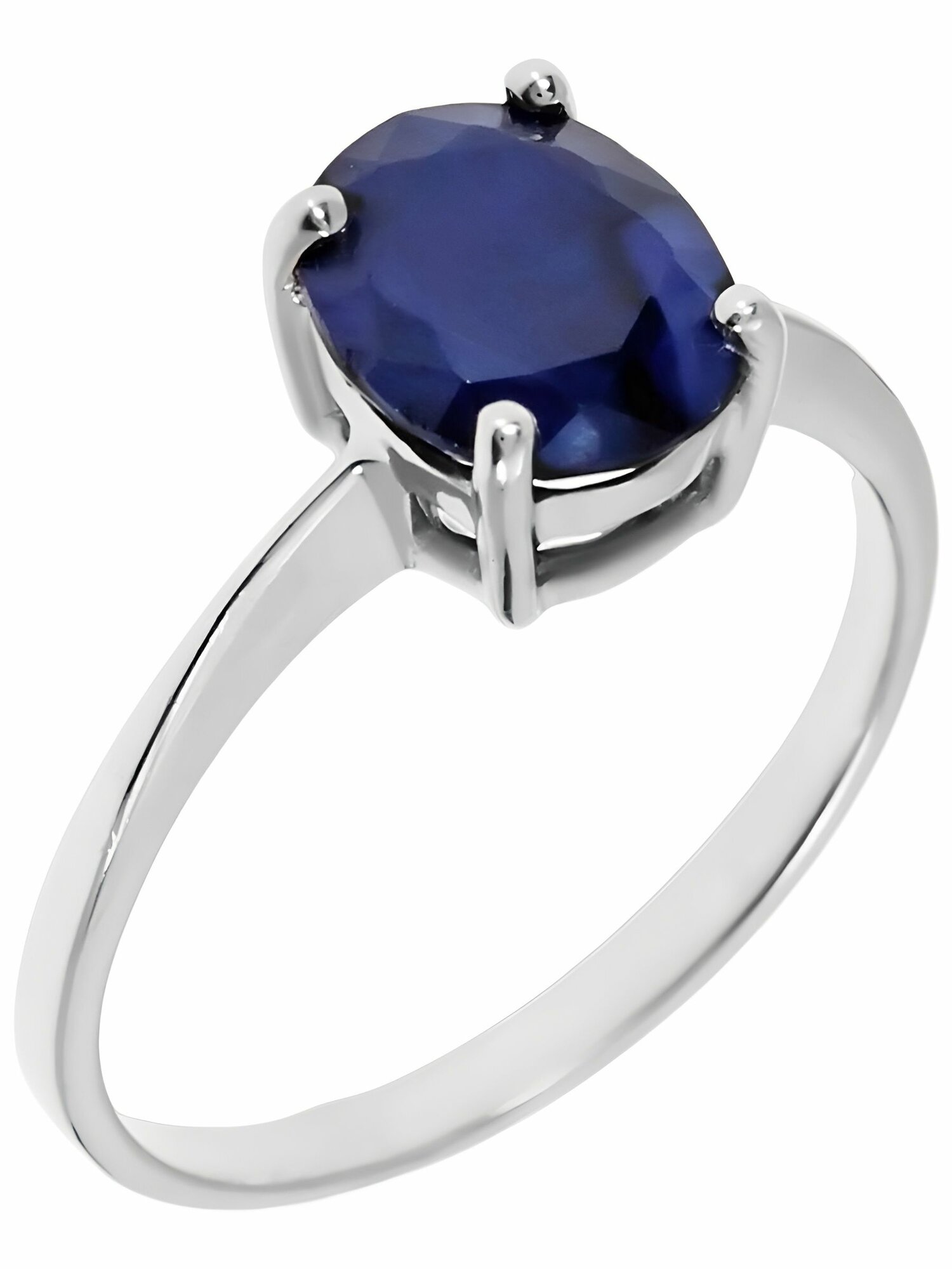 Кольцо, серебро, 925 проба, родирование, сапфир