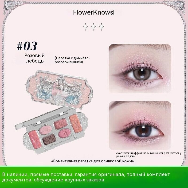 Тени для век flower konws розовый Тени для век