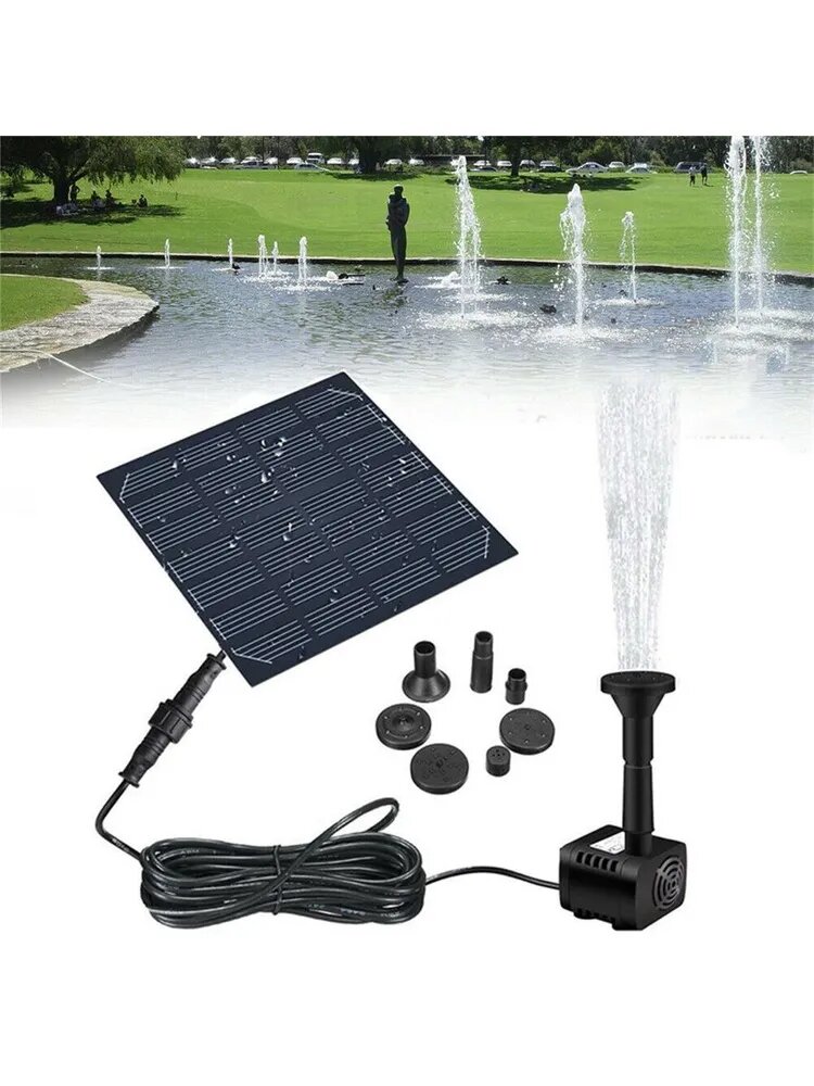 Водный Насос На Солнечных Батареях Для Ландшафтного Декора 1.2 W Black