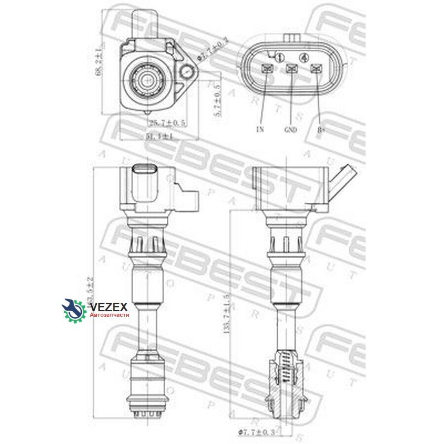 FEBEST 35640001 катушка зажигания!\ Volvo S80 07>