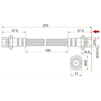 Шланг тормозной SAT ST-90947-02913 перед Таиланд TOYOTA COROLLA/SPRINTER/LVN/CRE/TRN/MRN/CARIB/SPACIO 92-01 LH=RH