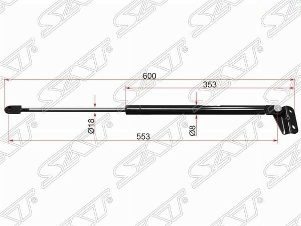 Амортизатор крышки багажника SAT ST-74825-S9A-003 Honda CR-V 01-06 справа=слева