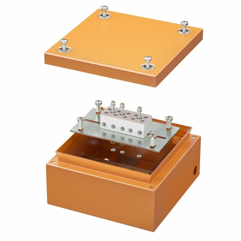 Коробка ответвительная FS 150х150х80мм 5р 450В 20А 10кв. мм с гладкими стенками и клеммн. IP66 сталь. DKC FSB30510