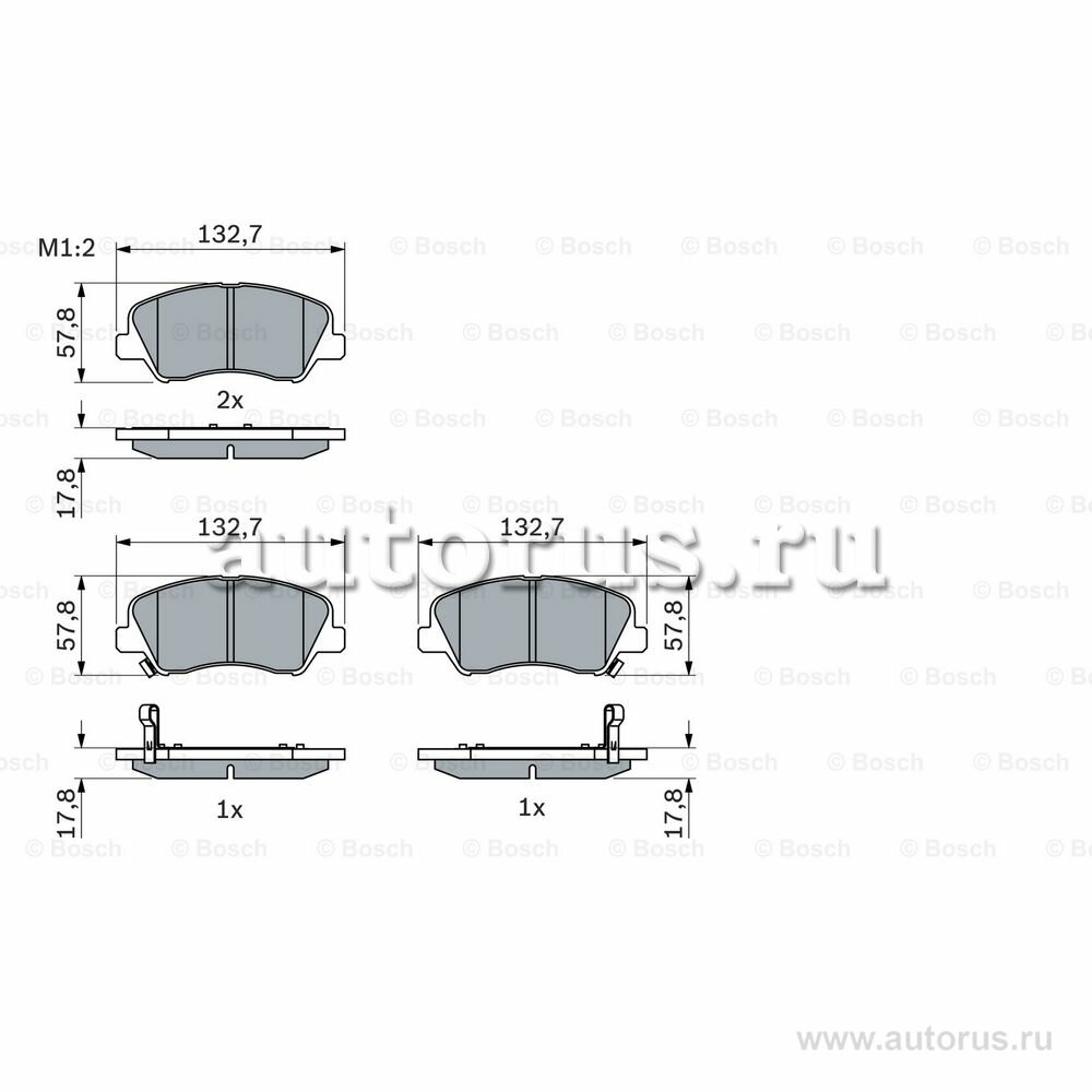 Колодки передние HYUNDAI Solaris 10- BOSCH 0 986 494 563