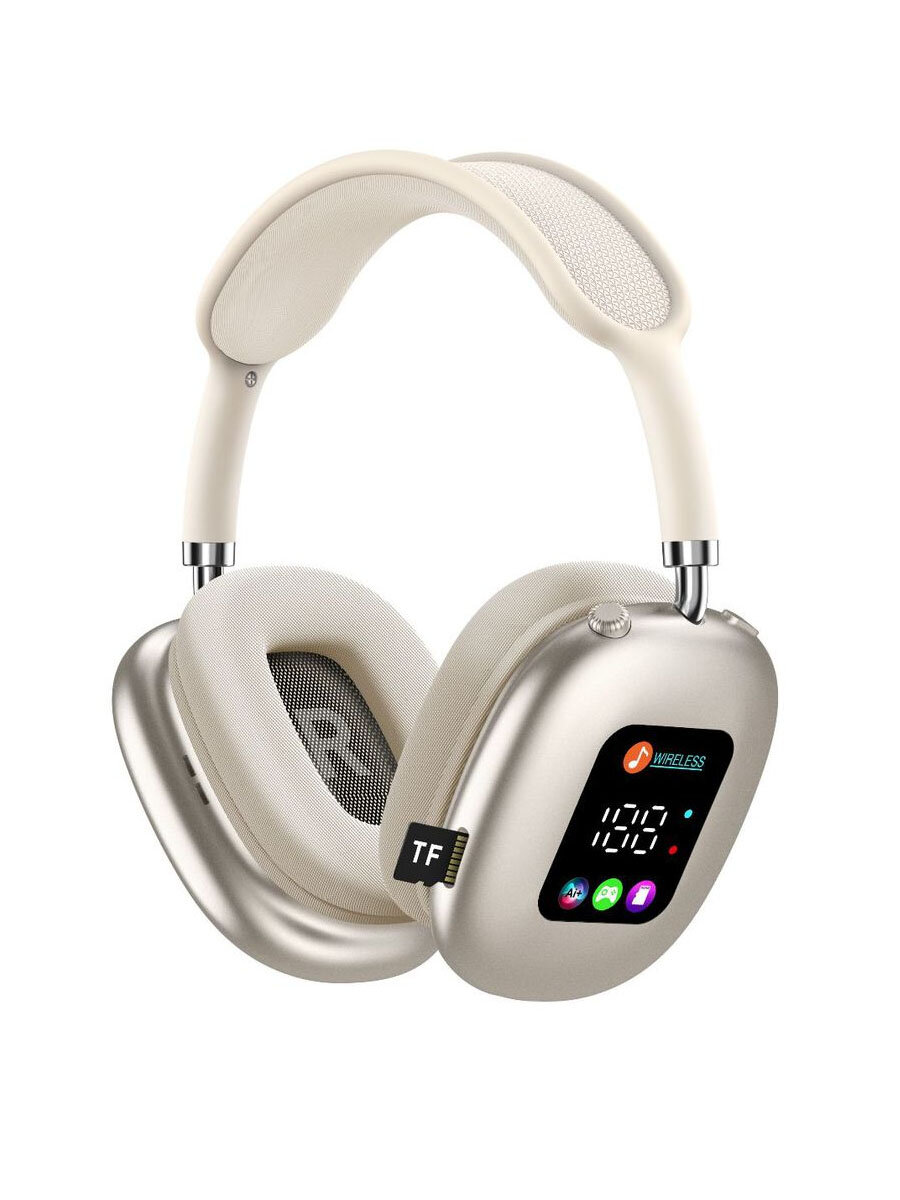 AMZ Max600 Носительный беспроводной наушник, с дисплеем, Bluetooth 5.4, поддержка TFCard, качество звука Hifi,30 часов