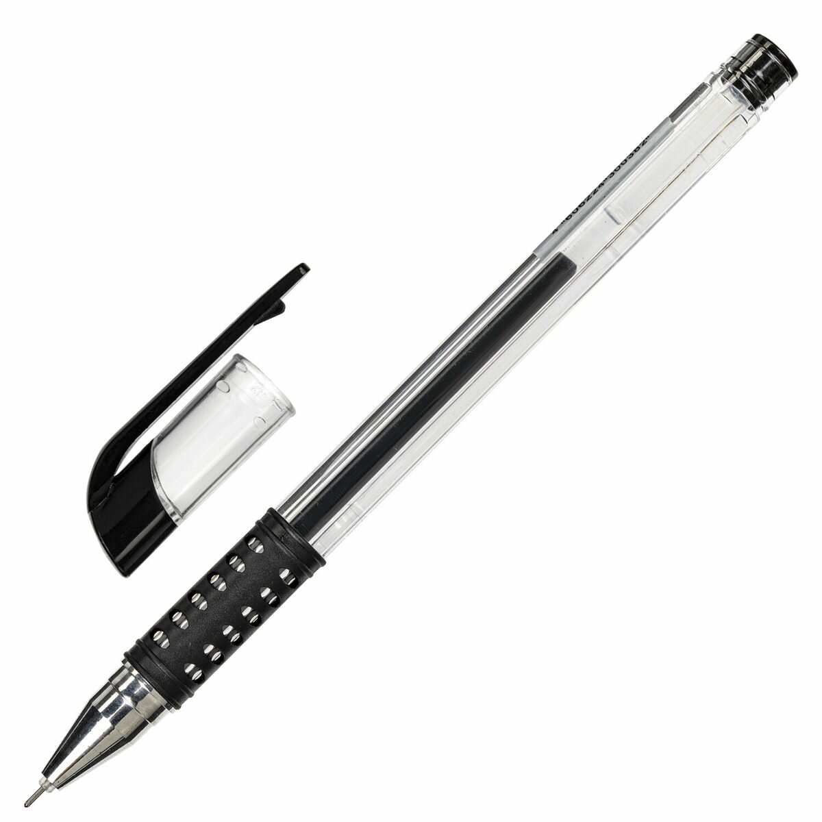 Ручка гелевая Staff Basic Needle GP-679 (0.35мм, черная, игольчатый узел, грип) (143679), 12шт.