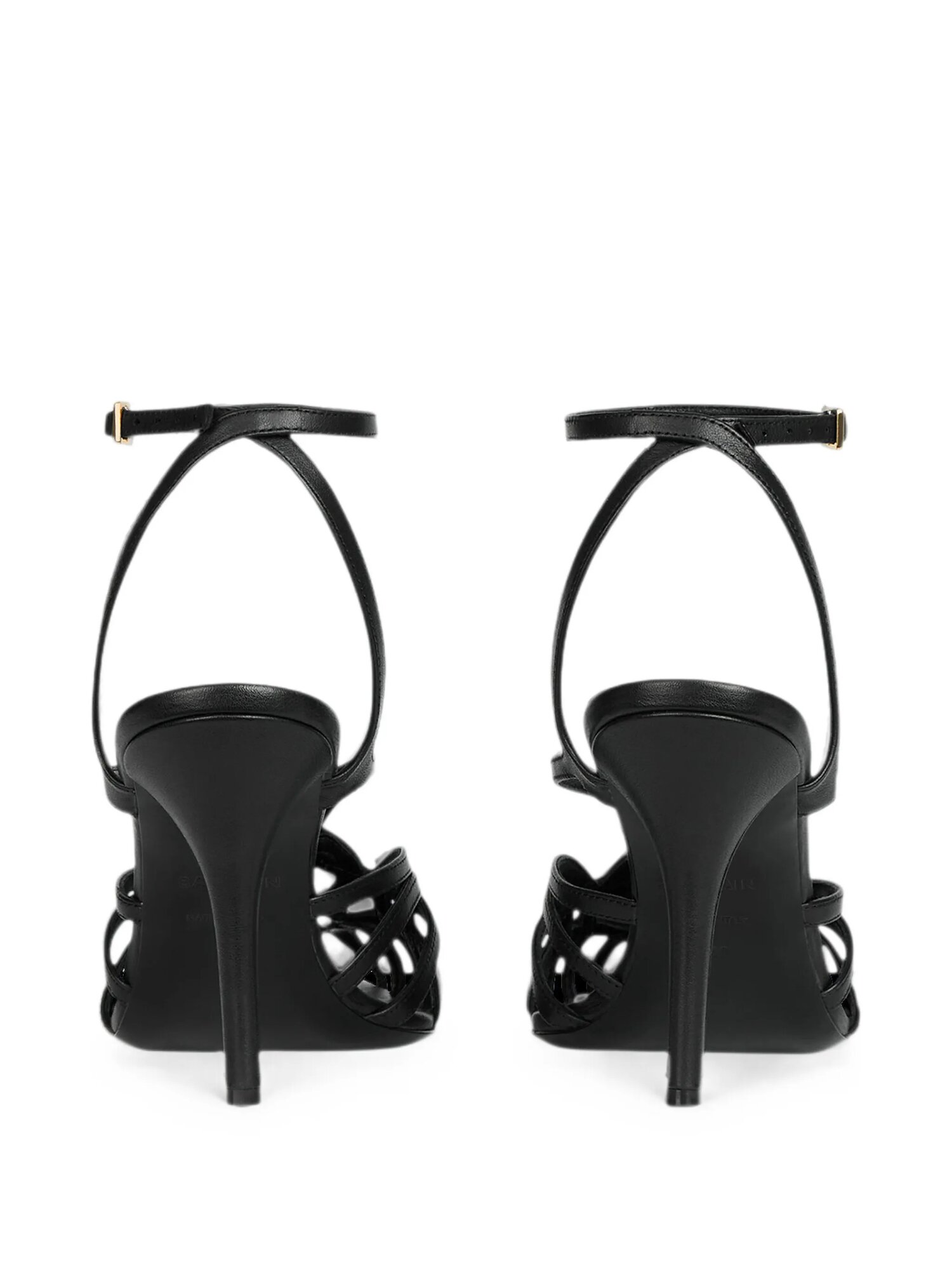 Босоножки BALMAIN Smooth-leather cage sandals, размер 41, черный — фото 1