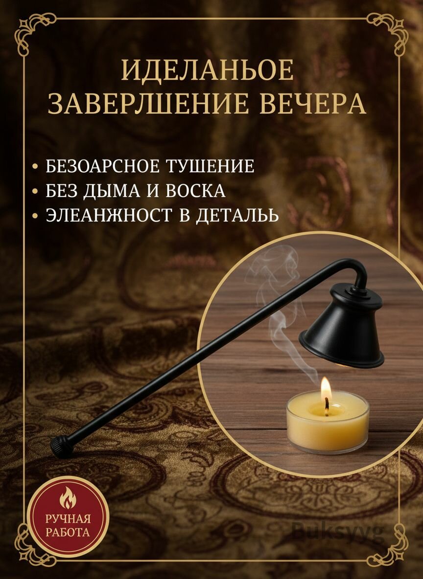Прочный металлический гаситель для свечей, пожаробезопасный, легко чистить