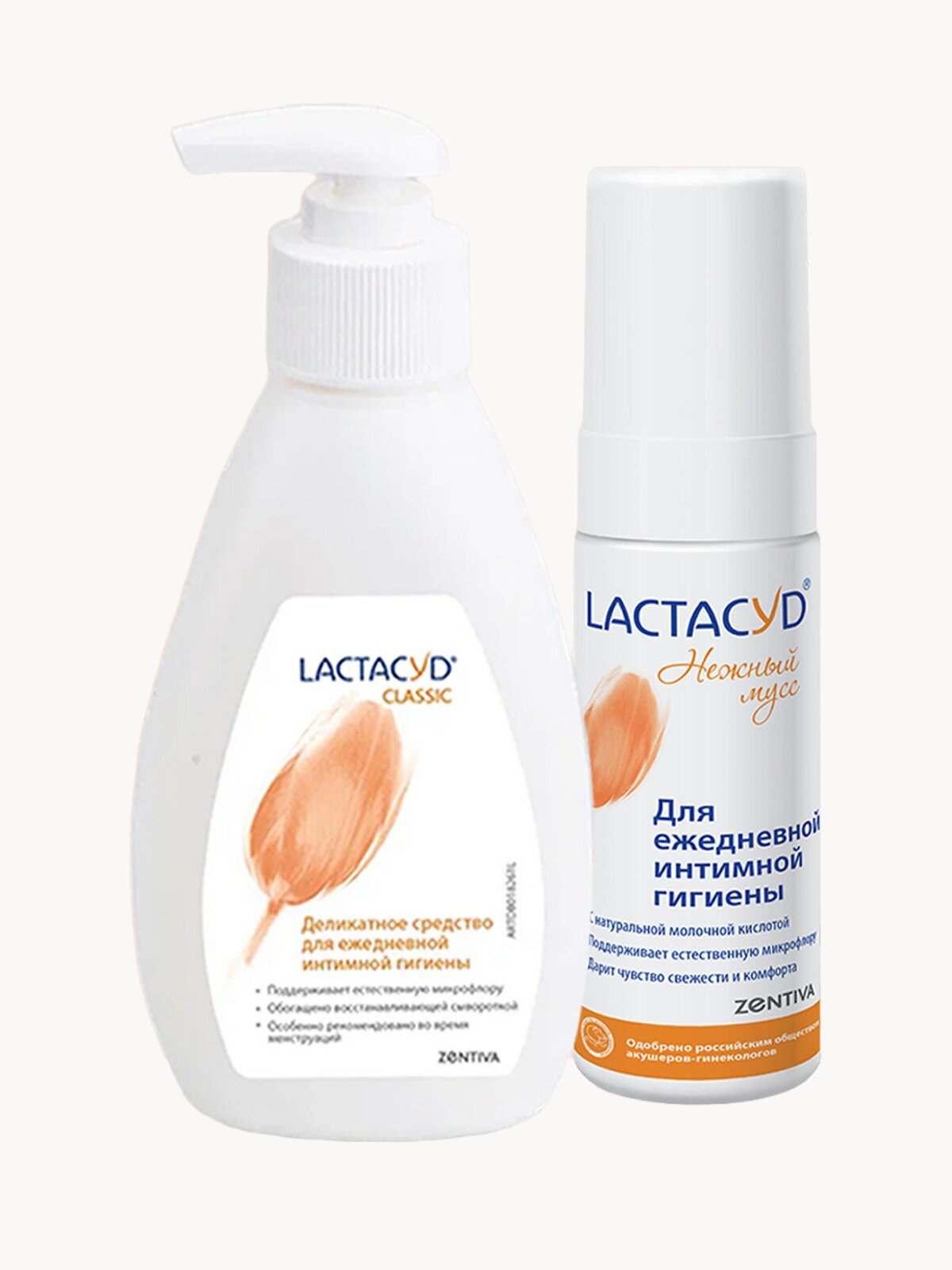 Гель для интимной гигиены Lactacyd Classic, 200 мл и Мусс для интимной гигиены, 125 мл, 2 шт