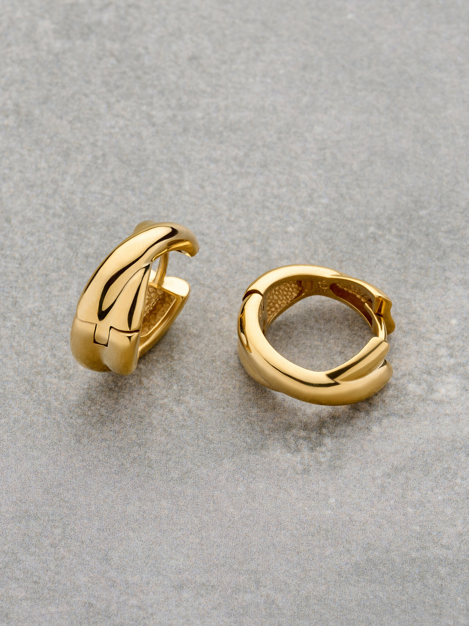 Серьги конго, серебро, 925 проба, золочение