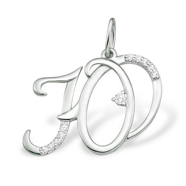 Подвеска, серебро, 925 проба, фианит