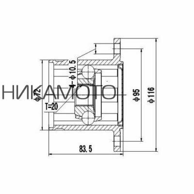 ZIKMAR Z87518R Шрус внутренний toyota highlander 4wd (07--13)