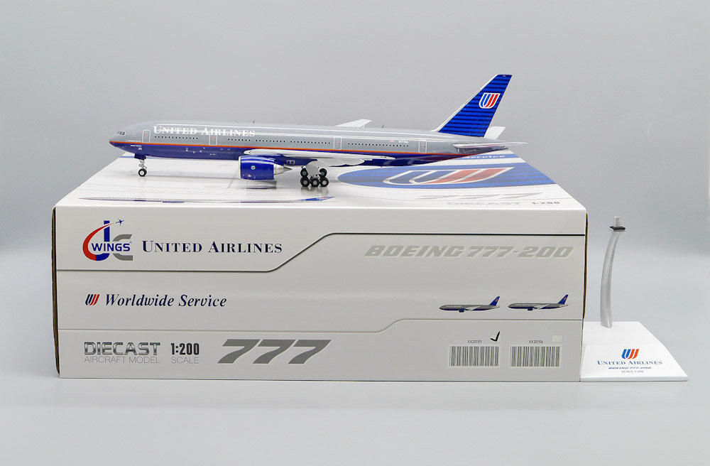 JC Wings Модель самолета Boeing 777-200 United Airlines