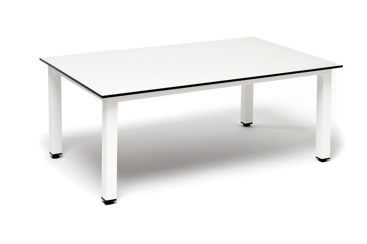 Стол журнальный 4SIS "Канны" журнальный столик из HPL 90х60, H40, каркас белый, цвет столешницы "молочный" арт. WHITE-90-60-W4sis