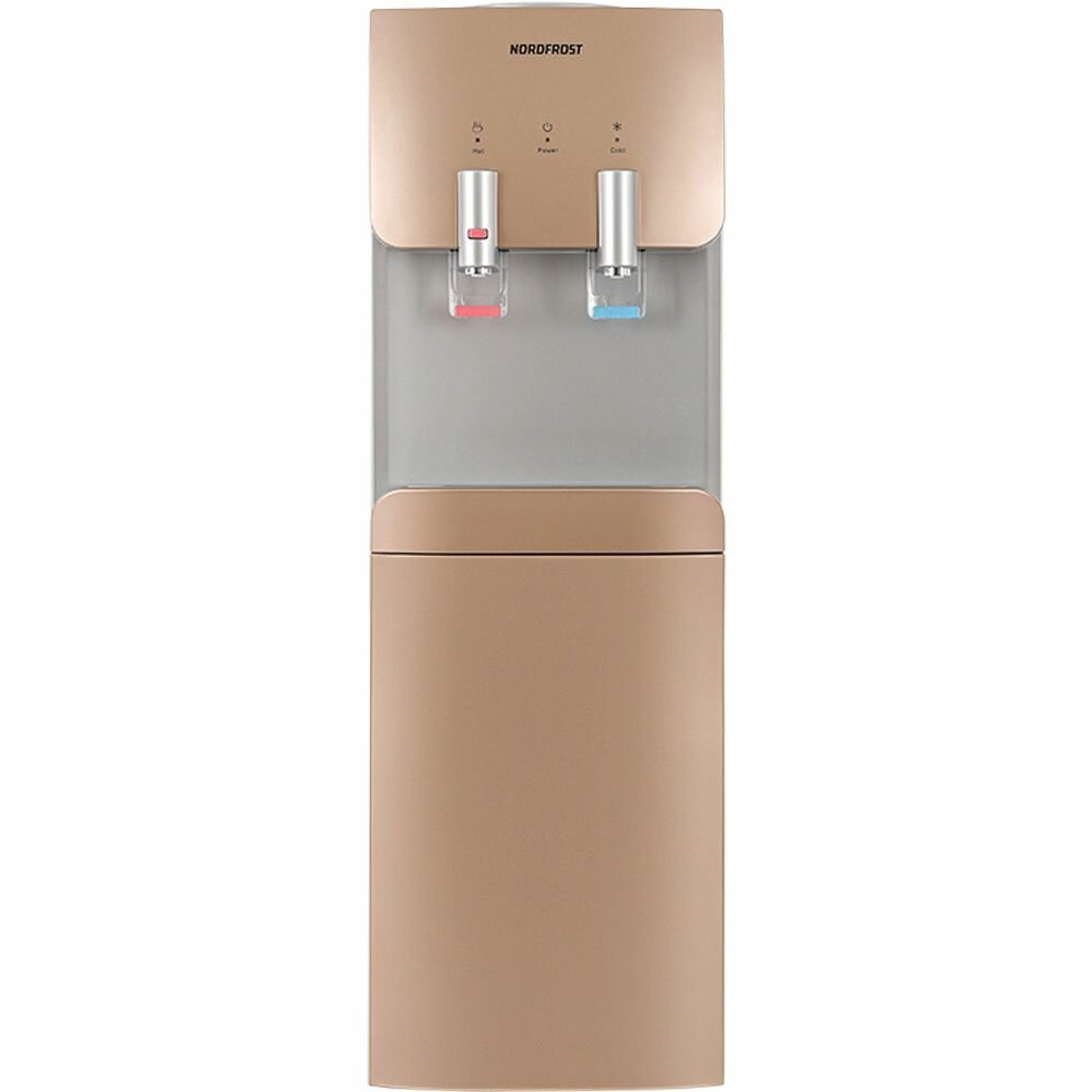 Кулер для воды NORDFROST FK 55 G напольный, нагрев и компрессорное охлаждение, со шкафчиком, золотистый