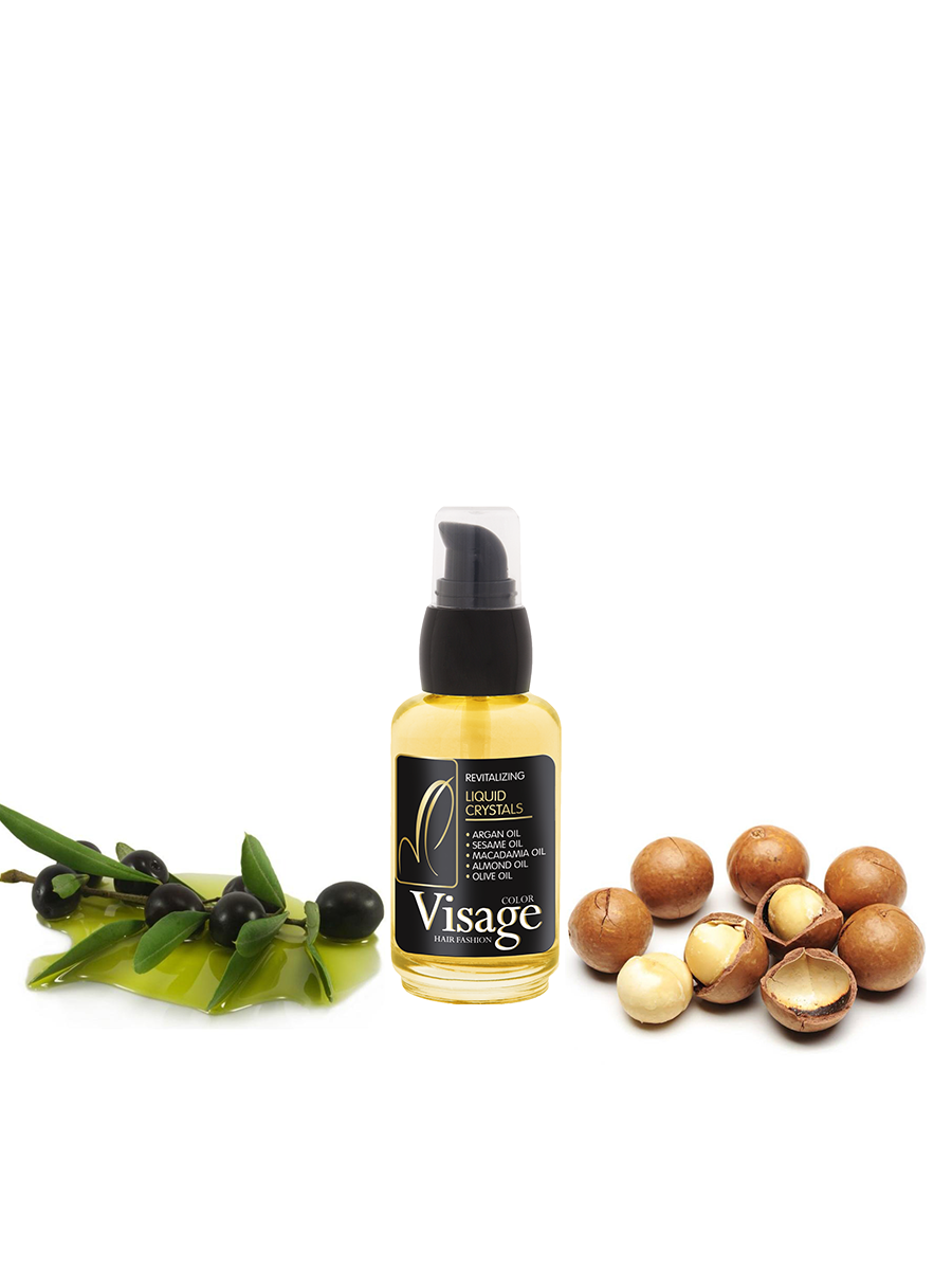 Масло, ликвид 5 масел для ломких и вьющихся волос, Visage Revitalising Liquid Cristals Damaged Hair, 50 мл