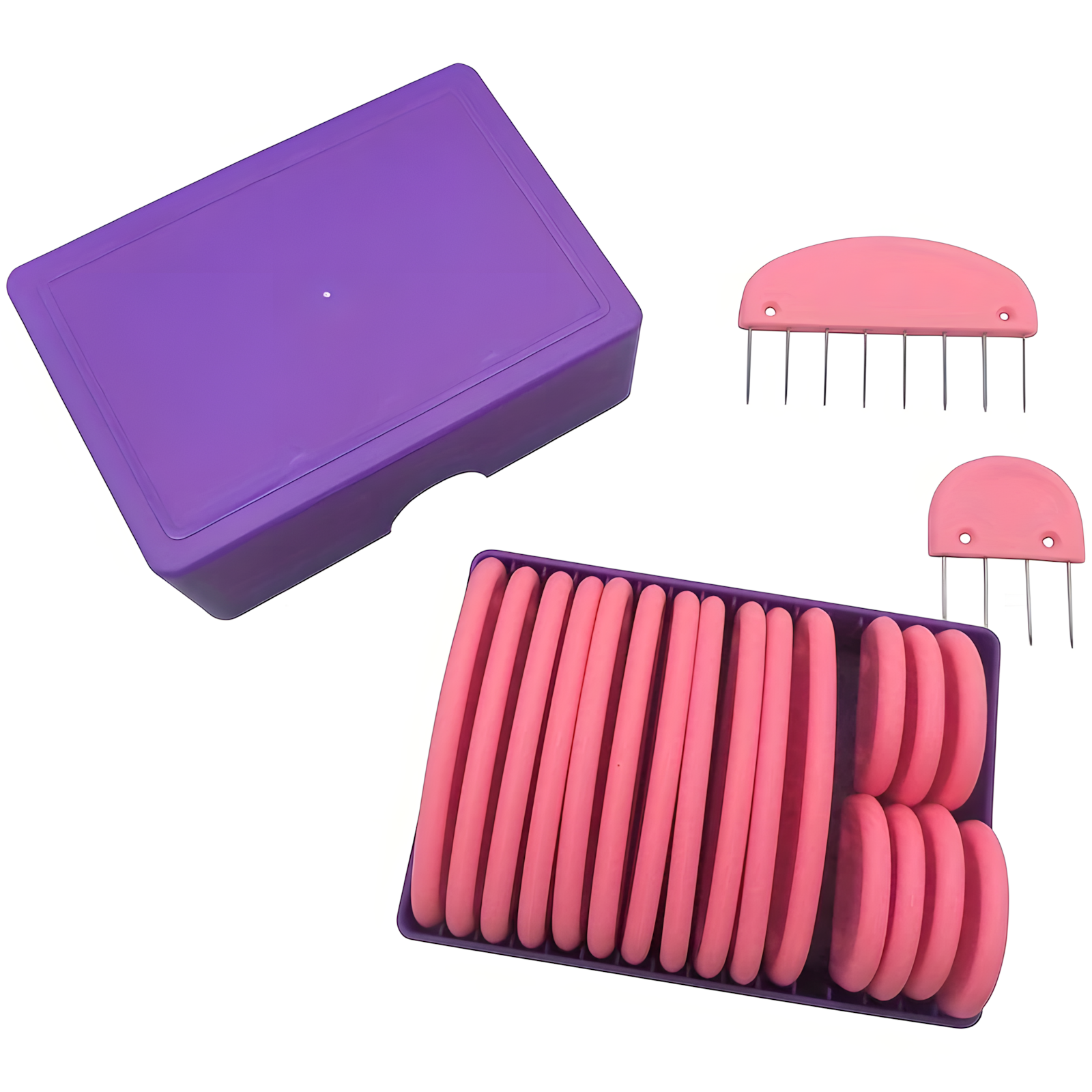 Иглы фиксаторы для блокировки вязанных изделий, 20 штук, розовые