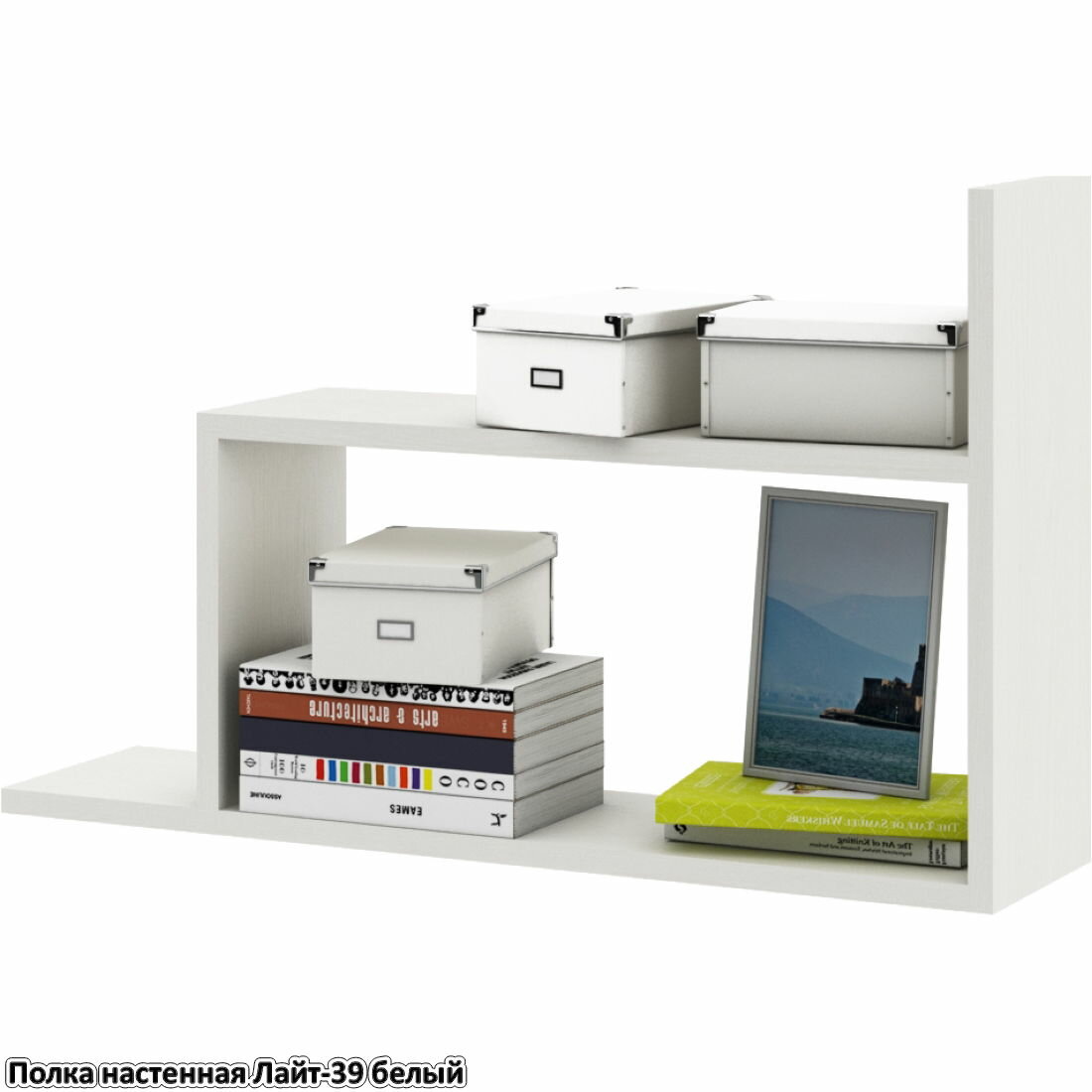 Полка Лайт-39 Белый, ЛДСП, МФ Владимир VMF, 70х43,2х17 см.