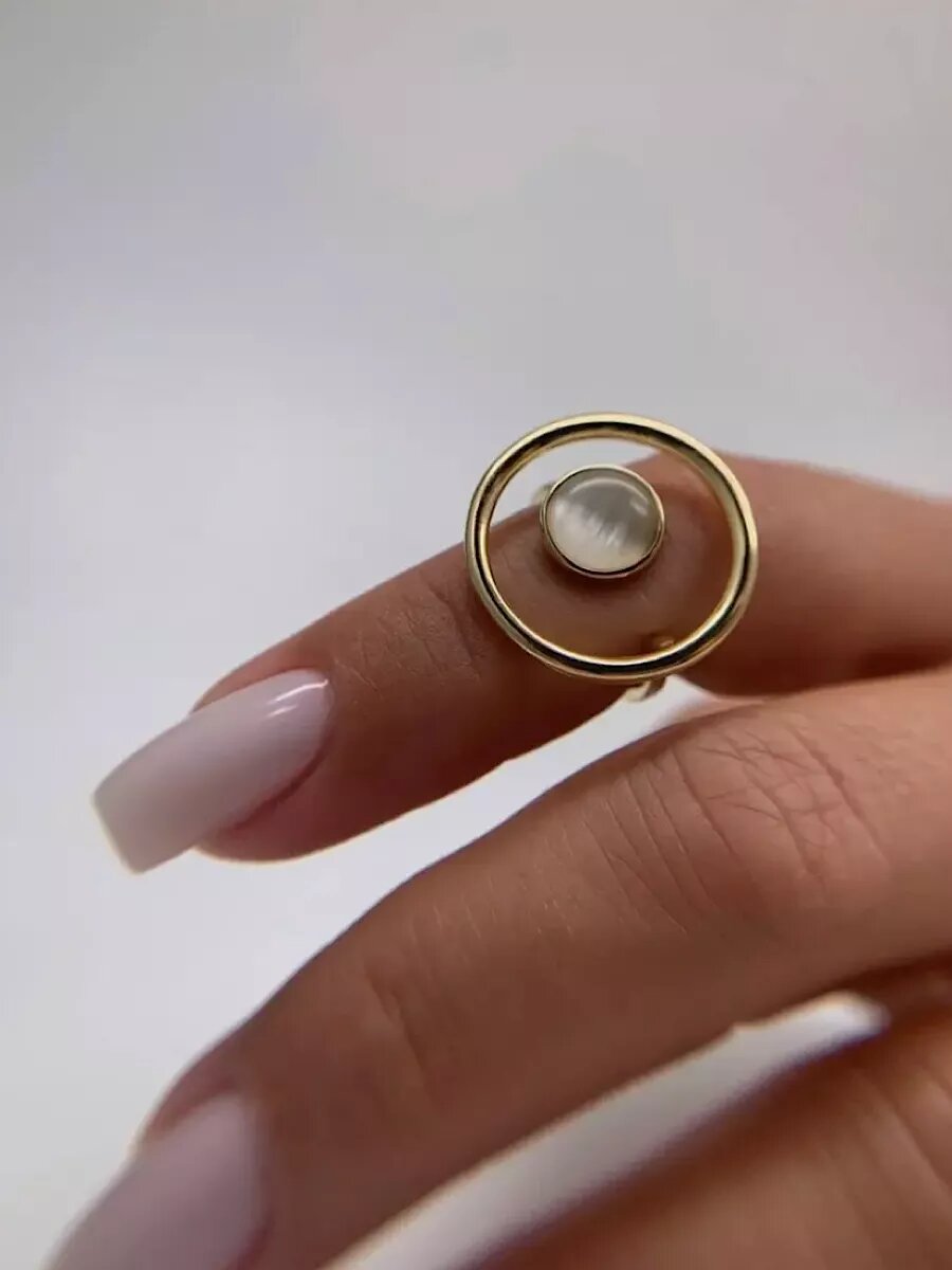 Кольцо, кошачий глаз, лунный камень