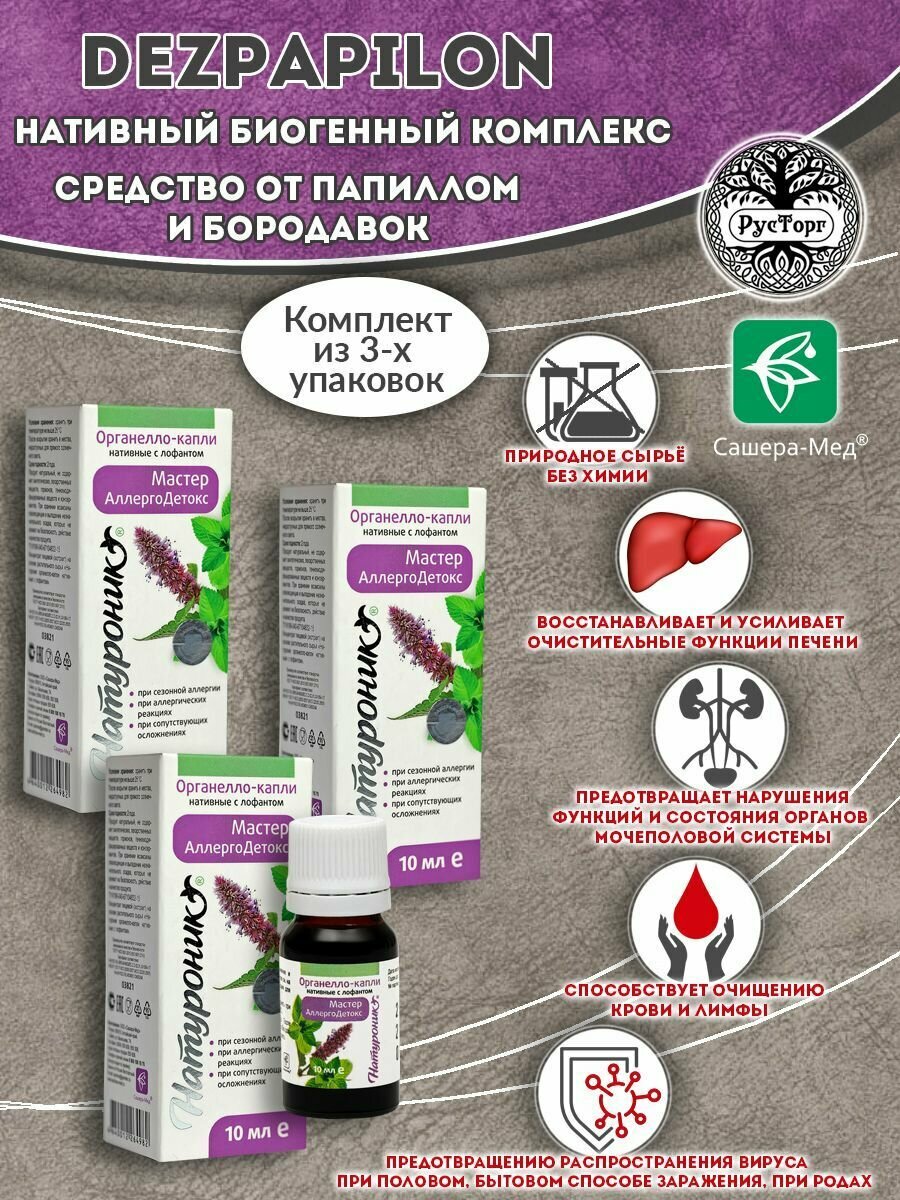 Органелло-капли Натуроник Мастер АллергоДетокс с лофантом, 10 мл / Сашера-Мед