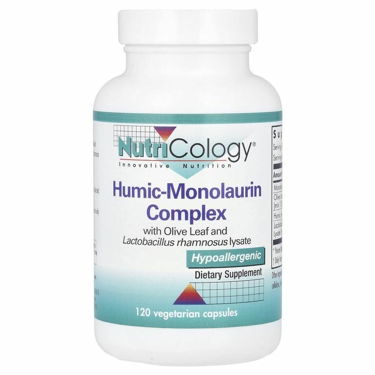 Nutricology, Humic-Monolaurin Complex, Гуминовый монолаурин от вирусов и грибков, 120 капсул