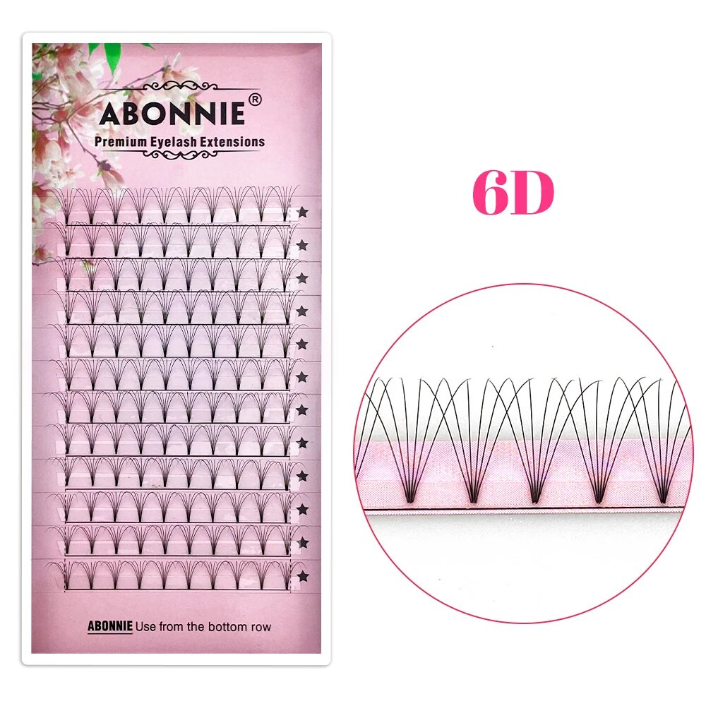 ABONNIE Ресницы 6D C изгиб, MIX длина, 0.07 мм