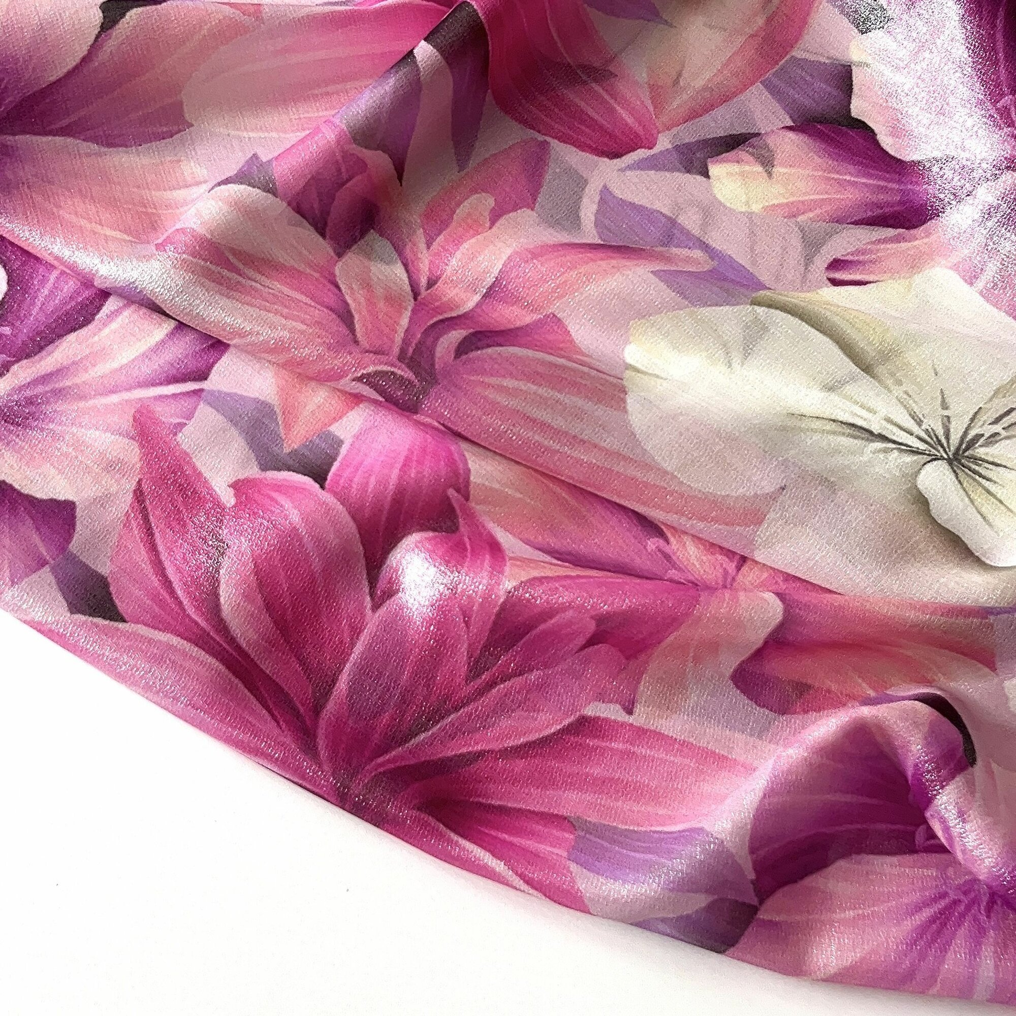 Шифон, итальянский, с жемчужным напылением, шёлковый, ширина 150см