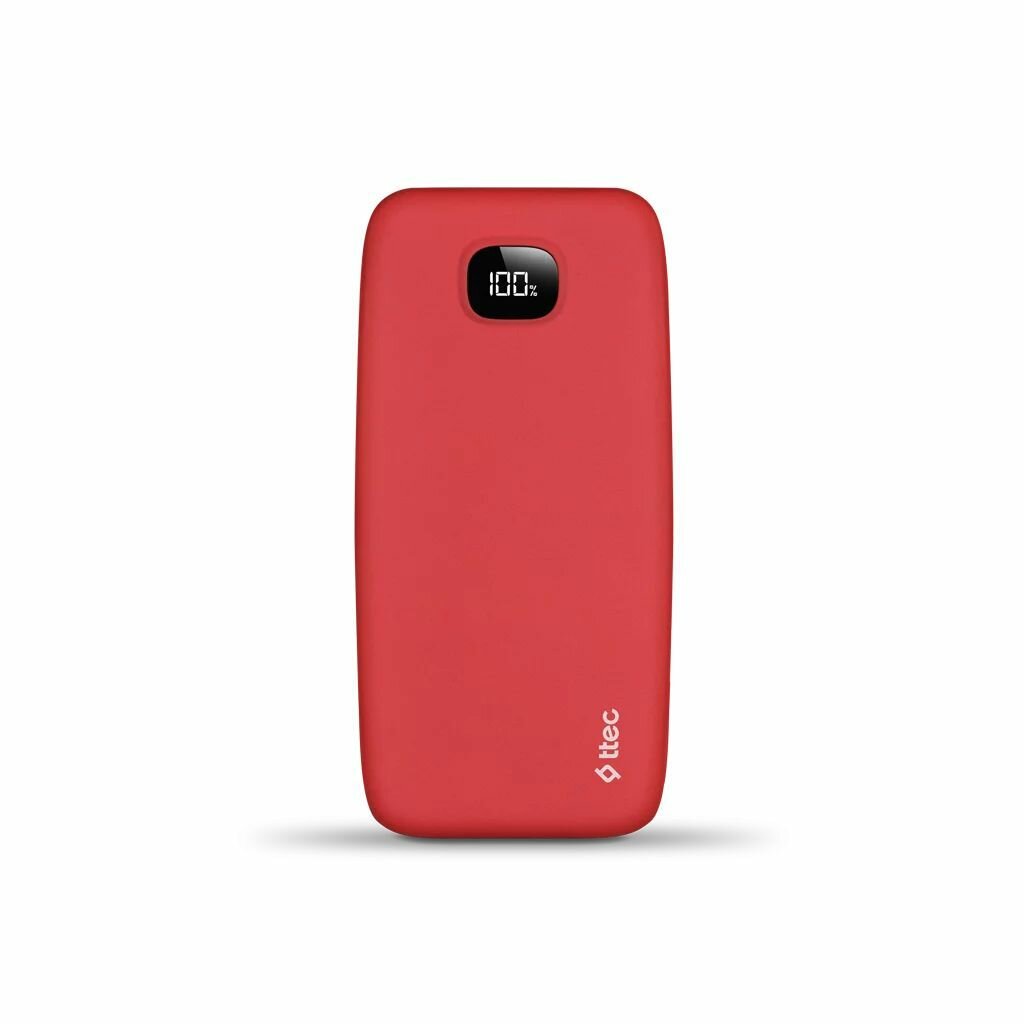 Внешний аккумулятор TTEC ChargeUp LCD 20000mAh Powerbank. Цвет: красный
