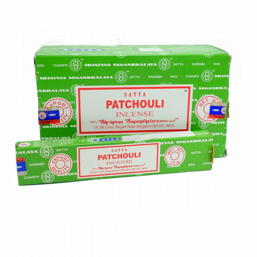 Аромапалочки Пачули Сатья (Patchouli), Satya блок 12 кор. по 15 шт.