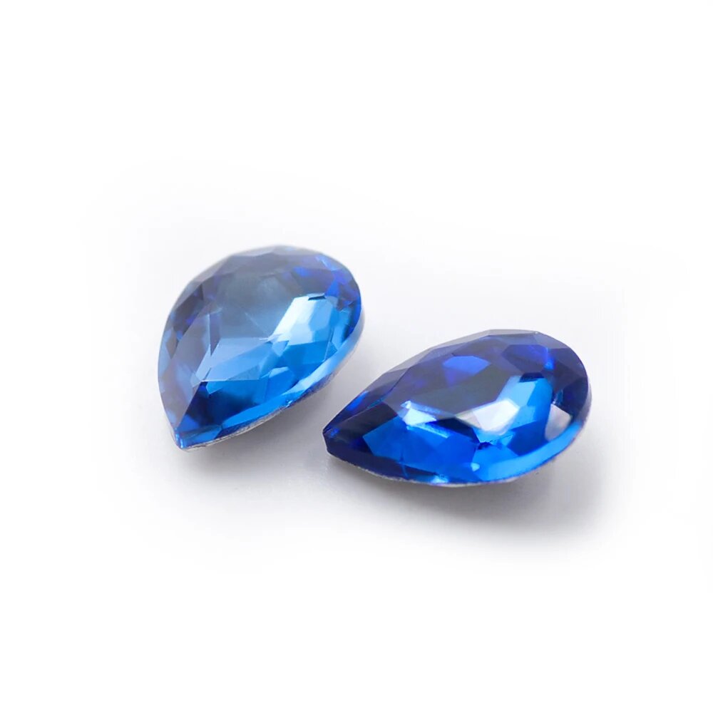 Стразы стеклянные синие "Хисенли" sapphire blue