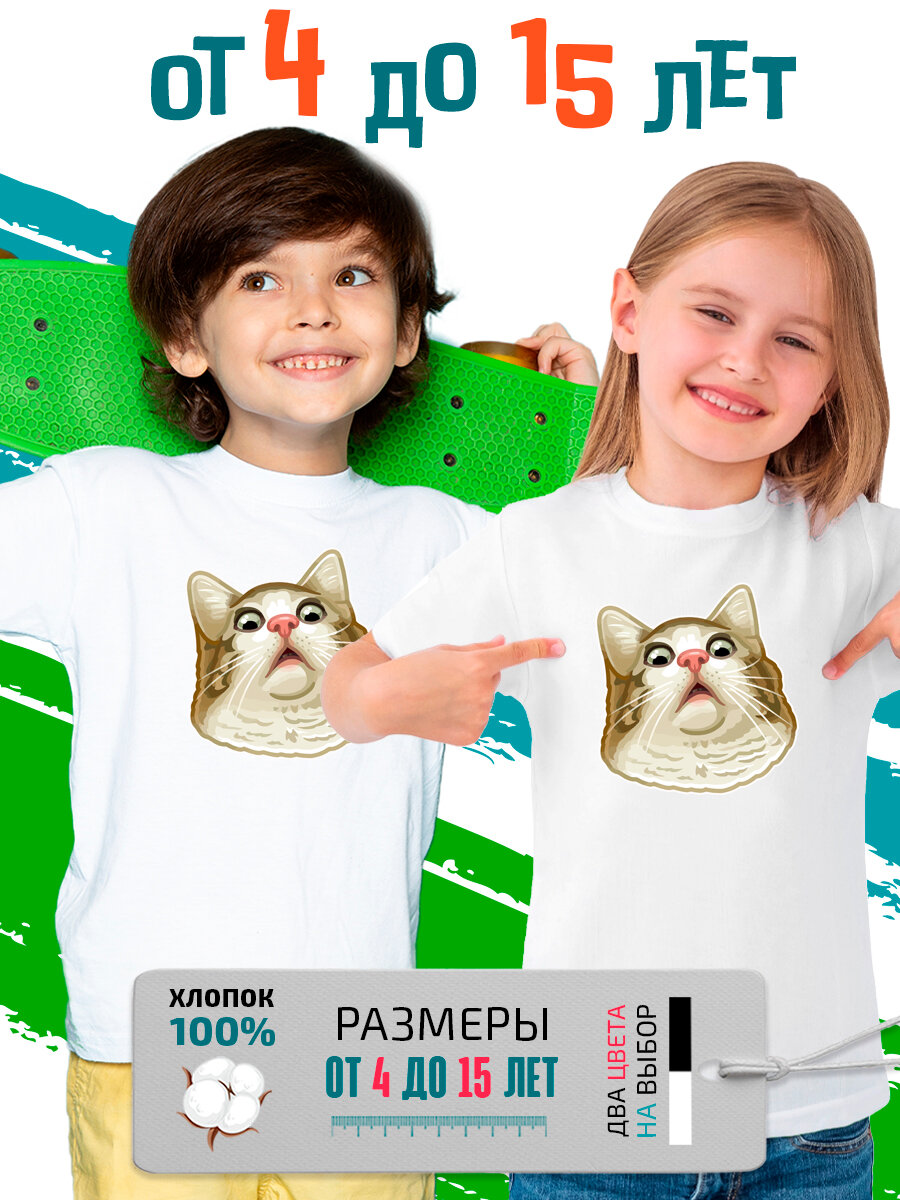 Футболка детская кот мем