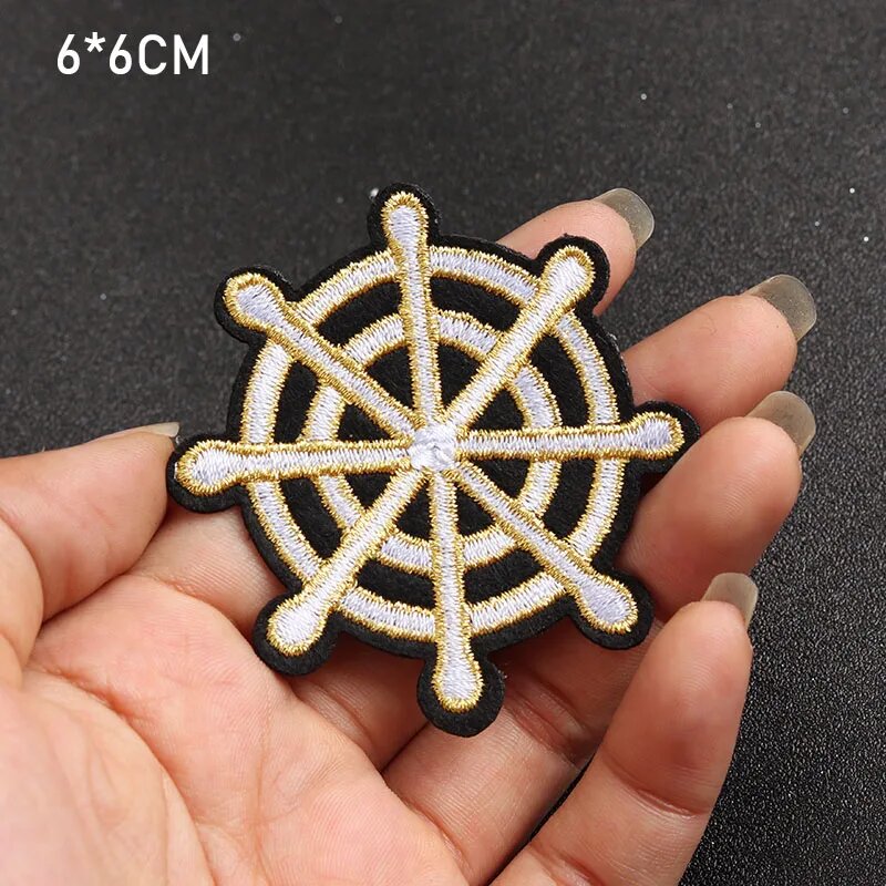 Патч якорь вышитый, 6*6см, G-BT0042-9