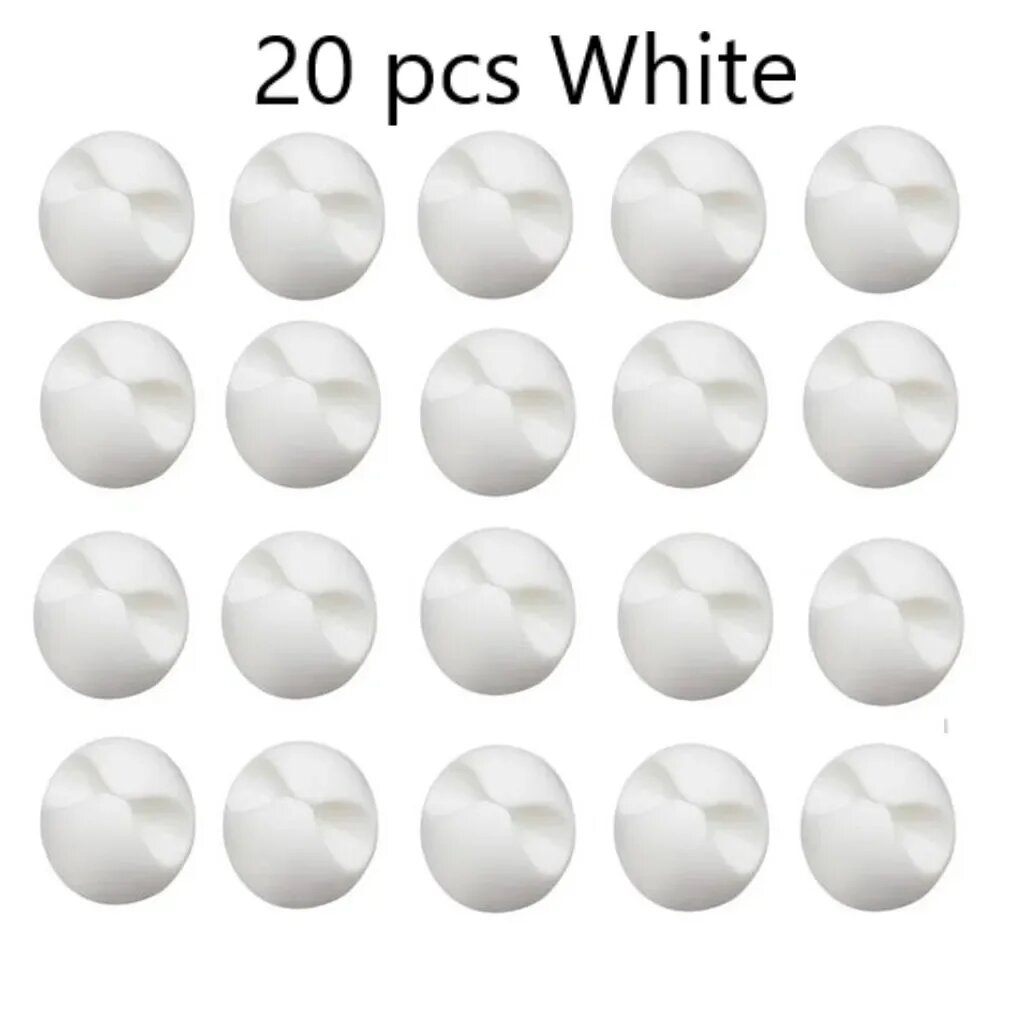 Кабельная катушка силиконовая 20pcs White