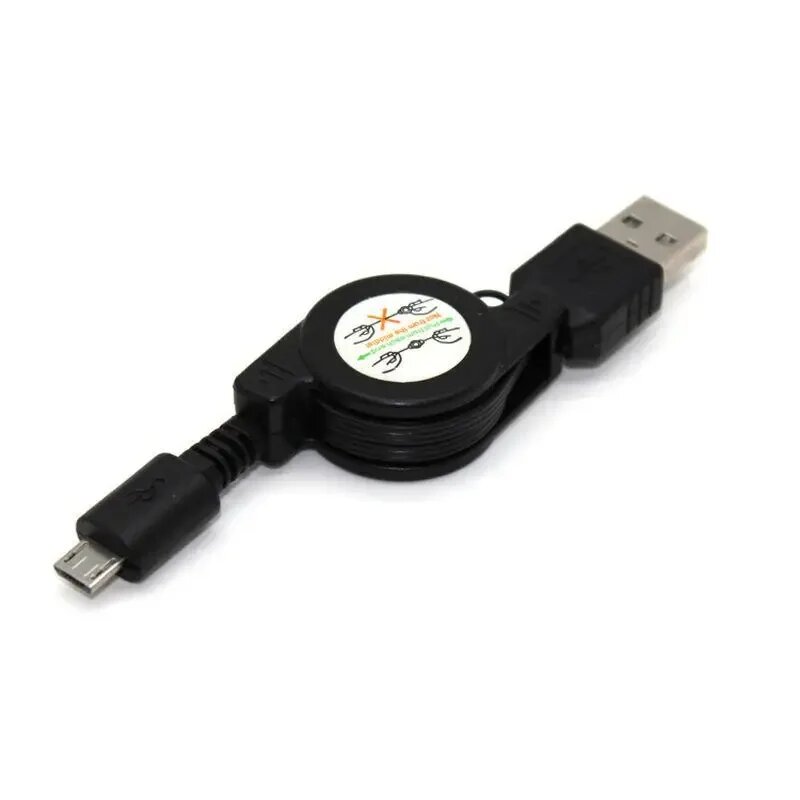 Выдвижной USB-кабель USB A-USB 2.0 B черный/белый Black