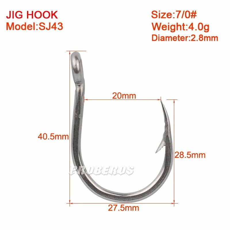 PRO BEROS Jig Hook SJ43 7/0#, 4.0g, 2.8mm, Цвет: 7