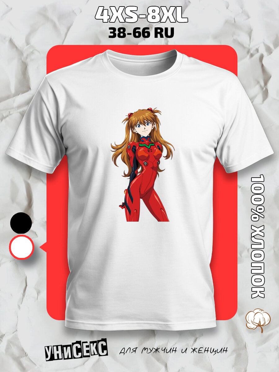 Футболка с принтом Евангелион Аска Лэнгли